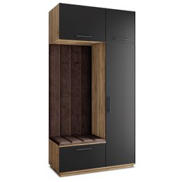 GARDEROBENSCHRANK REMA 120/240/60 cm Modern Garderobe-Set Eiche Wotan