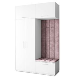 GARDEROBENSCHRANK REMA 150/240/60 cm Modern Garderobe-Set Wei&szlig;