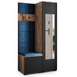 GARDEROBENSCHRANK VIRA 95/181/51 cm Modern Garderobe-Set Eiche Lefkas
