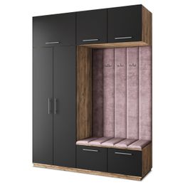 GARDEROBENSCHRANK REMA 180/240/60 cm Modern Garderobe-Set Eiche Lefkas