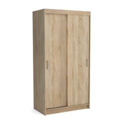 SCHWEBET&Uuml;RENSCHRANK NICOLA 110/215/60 cm 2-t&uuml;rig mit Spiegel Sonoma Eiche