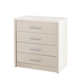 KOMMODE KALISTA 80/83/45cm mit 4 Schubladen T&uuml;ren Beige