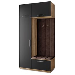 GARDEROBENSCHRANK REMA 120/240/60 cm Modern Garderobe-Set Eiche Wotan