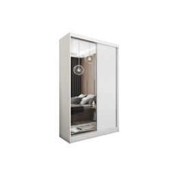 SCHWEBET&Uuml;RENSCHRANK PATRIZIA 120/216/61 cm 2-t&uuml;rig mit Spiegel Wei&szlig;