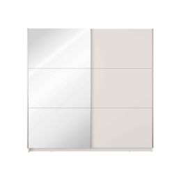 SCHWEBET&Uuml;RENSCHRANK ODRIK 200,6/207/55,3cm 2-t&uuml;rig mit Spiegel Wei&szlig;