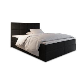 BOXBETT LENA 180x200 cm mit Matratze und Topper - Schwarz