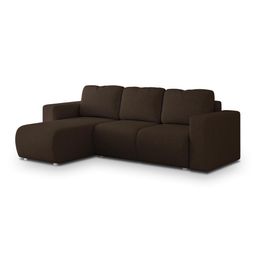 ECKSOFA RINOVA Braun Geflochtener Stoff mit Schlaffunktion