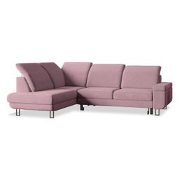 ECKSOFA LERMA L-S Lila Velours-Stoff mit Schlaffunktion