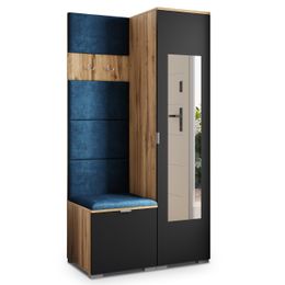GARDEROBENSCHRANK VIRA 95/181/51 cm Modern Garderobe-Set Eiche Wotan