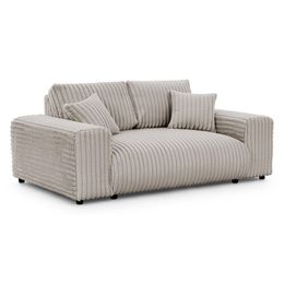 2-SITZER-SOFA Mollis Hellgrau Pl&uuml;schcord