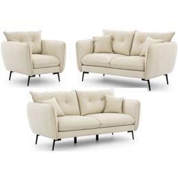 SITZGARNITUR 3+2+1 Nordloft Beige Samt
