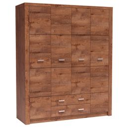 DREHT&Uuml;RENSCHRANK ZERI 178/214/58 cm 4-t&uuml;rig Braun