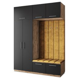 GARDEROBENSCHRANK REMA 180/240/60 cm Modern Garderobe-Set Eiche Lefkas