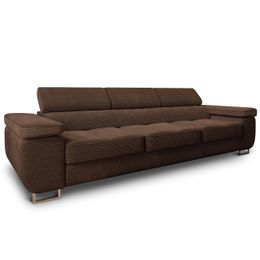 BETTSOFA MOSINE Braun Kordstoff mit Schlaffunktion