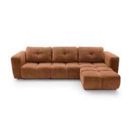 ECKSOFA ARTE 03 Orange Chenille mit Schlaffunktion