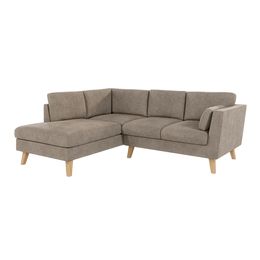 ECKSOFA Mario Dunkelbeige Microfaser
