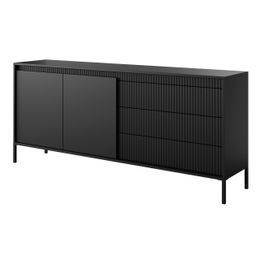 SIDEBOARD SENSATO 187/81/40 cm mit 3 Schubladen und 2 T&uuml;ren Schwarz