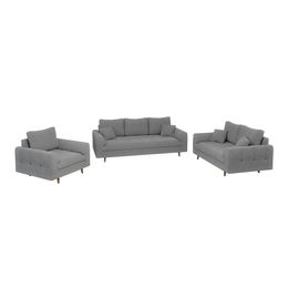 SITZGARNITUR 3+2+1 Henrik Grau Boucle