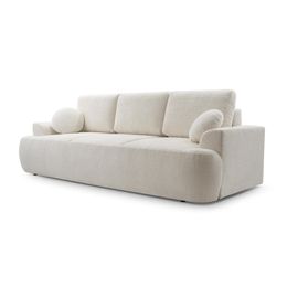BETTSOFA FILO Beige Bucle-Stoff mit Schlaffunktion