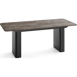 ESSTISCH Riven rechteckig ausziehbar verl&auml;ngerbar mit Butterfly-Auszug, Beton Dunkelgrau 180-276/90/76 cm