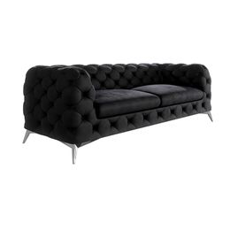 CHESTERFIELD-SOFA 3-Sitzer Laura Schwarz Samt