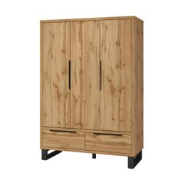 DREHT&Uuml;RENSCHRANK HALLETTA 145/210/60 cm 3-t&uuml;rig Eiche Wotan