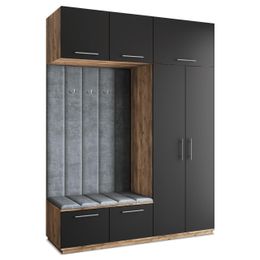 GARDEROBENSCHRANK REMA 180/240/60 cm Modern Garderobe-Set Eiche Lefkas