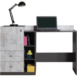 SCHREIBTISCH FIUME 130x55x84 cm B&uuml;rotisch Computertisch, Graphitfarben
