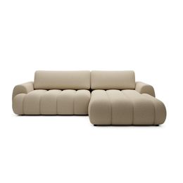 ECKSOFA SITO Creme Geflochtener Stoff mit Schlaffunktion