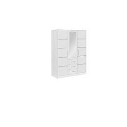 DREHT&Uuml;RENSCHRANK ELISE 147/200/57,5 cm 3-t&uuml;rig mit Spiegel Wei&szlig;