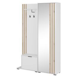 GARDEROBENSCHRANK NELIANA 131/192/40 cm Modern Garderobe-Set Wei&szlig;