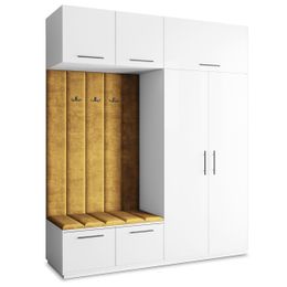 GARDEROBENSCHRANK REMA 200/240/60 cm Modern Garderobe-Set Wei&szlig;