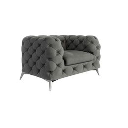 CHESTERFIELD-SESSEL Laura Grau Samt