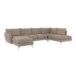WOHNLANDSCHAFT Elou Dunkelbeige Microfaser
