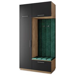 GARDEROBENSCHRANK REMA 120/240/60 cm Modern Garderobe-Set Eiche Wotan