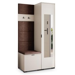 GARDEROBENSCHRANK VIRA 95/181/51 cm Modern Garderobe-Set Kaschmir