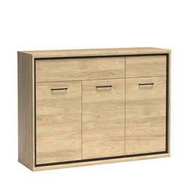 KOMMODE SYNDRA 135/101/41cm mit Schubladen 3 T&uuml;ren Eichefarben