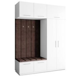 GARDEROBENSCHRANK REMA 180/240/60 cm Modern Garderobe-Set Wei&szlig;