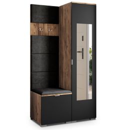 GARDEROBENSCHRANK VIRA 95/181/51 cm Modern Eichefarben