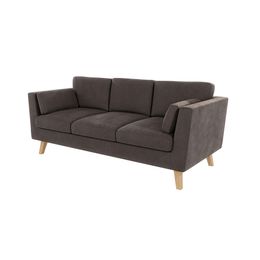 3-SITZER-SOFA Mario Braun - Khaki Microfaser
