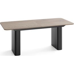 ESSTISCH Riven rechteckig ausziehbar verl&auml;ngerbar mit Butterfly-Auszug, Eiche Braun 200-296/90/76 cm