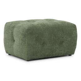 POLSTERHOCKER Kozy im Bumpy-Design aus weichem Gr&uuml;n Chenille-Stoff
