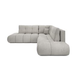ECKSOFA DUCA II R-S Hellgrau Chenille mit Schlaffunktion
