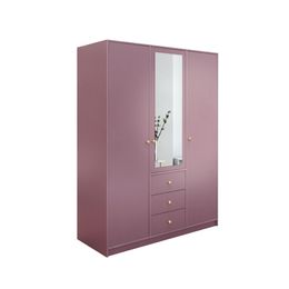 DREHT&Uuml;RENSCHRANK GALIO 149/200/57,5 cm 3-t&uuml;rig mit Spiegel Violett