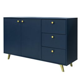 KOMMODE GALIO 100/112/41cm mit Schubladen 4 T&uuml;ren Blau
