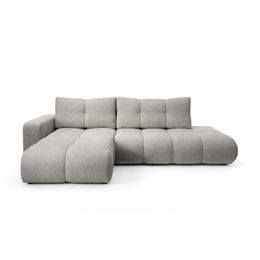 ECKSOFA DUCA L-S Hellgrau Chenille mit Schlaffunktion
