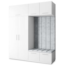 GARDEROBENSCHRANK REMA 200/240/60 cm Modern Wei&szlig;