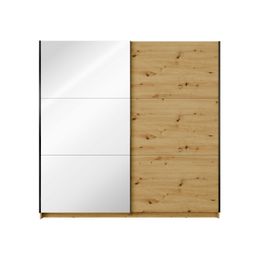 SCHWEBET&Uuml;RENSCHRANK ODRIK 200,6/207/55,3cm 2-t&uuml;rig mit Spiegel Eiche Artisan