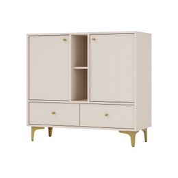 KOMMODE TORINO 100/94/41 cm mit 2 Schubladen 2 T&uuml;ren Beige