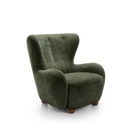 SESSEL MIST, Polstersessel Klassisch Loungesessel, Chenille-Stoff Gr&uuml;n